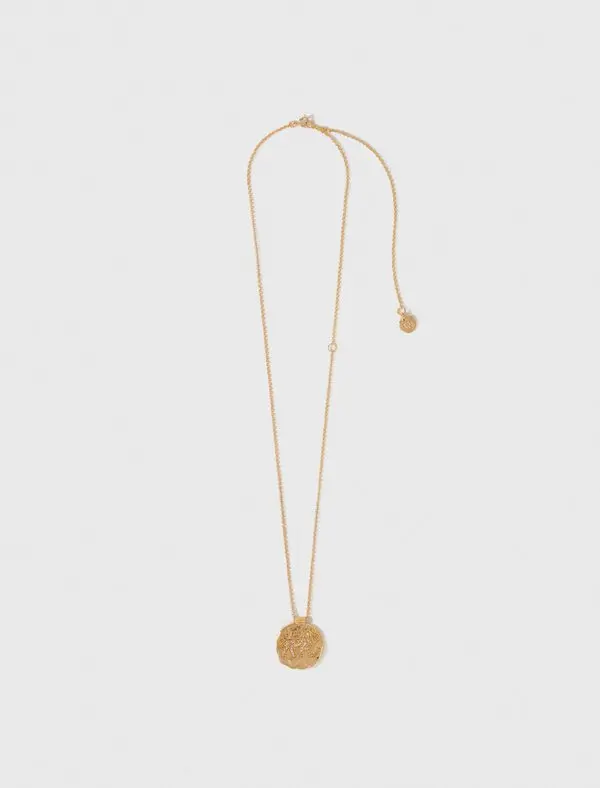 Maje Zodiac Medal Necklace - Leo