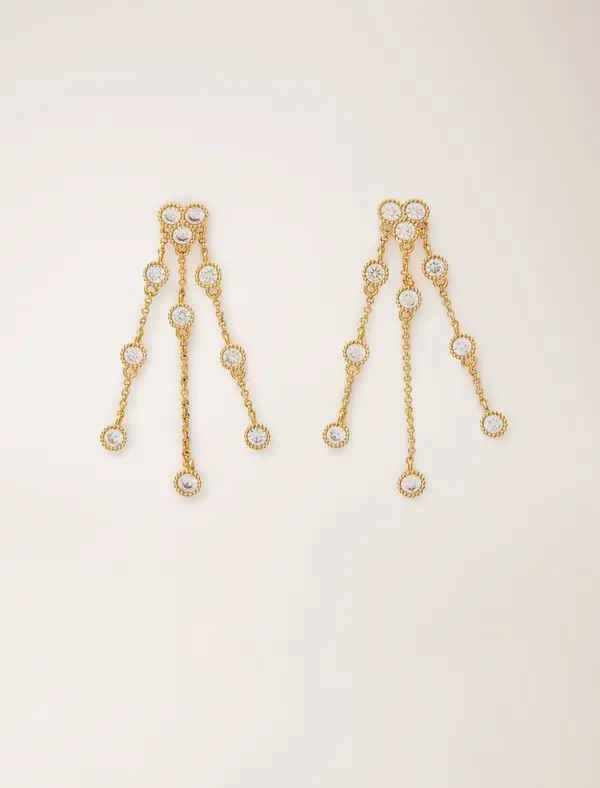 Maje Zirconium -plated Dangle Earrings - Gold