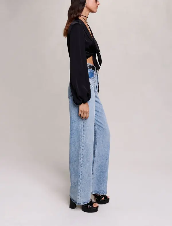 Maje Satin Tie-front Shirt
