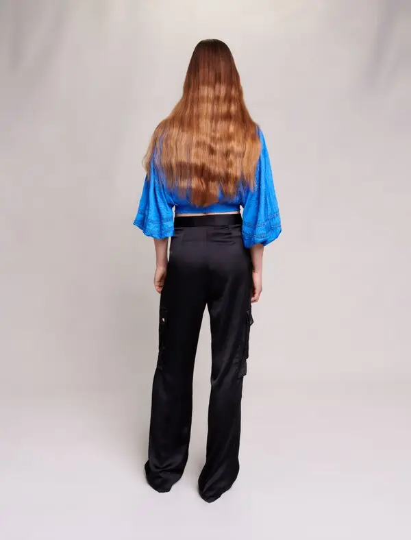 Maje Satiny Cargo Trousers