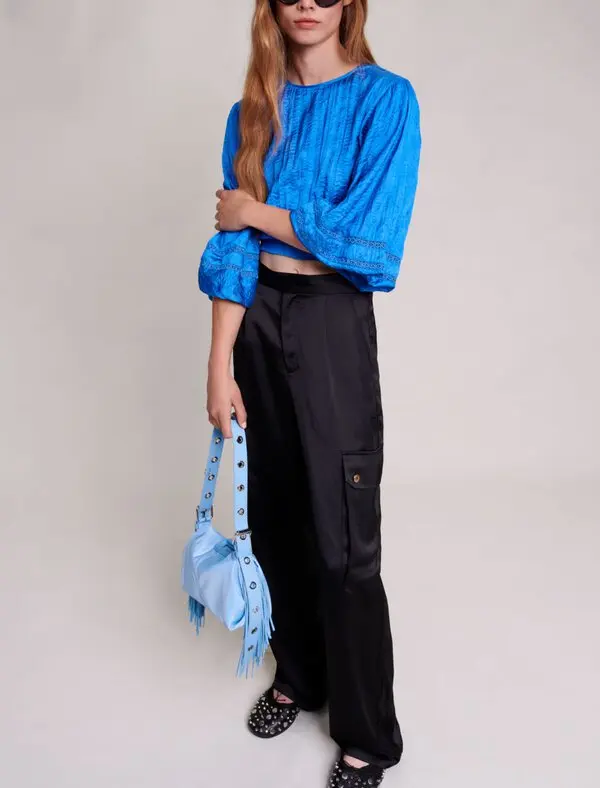 Maje Satiny Cargo Trousers