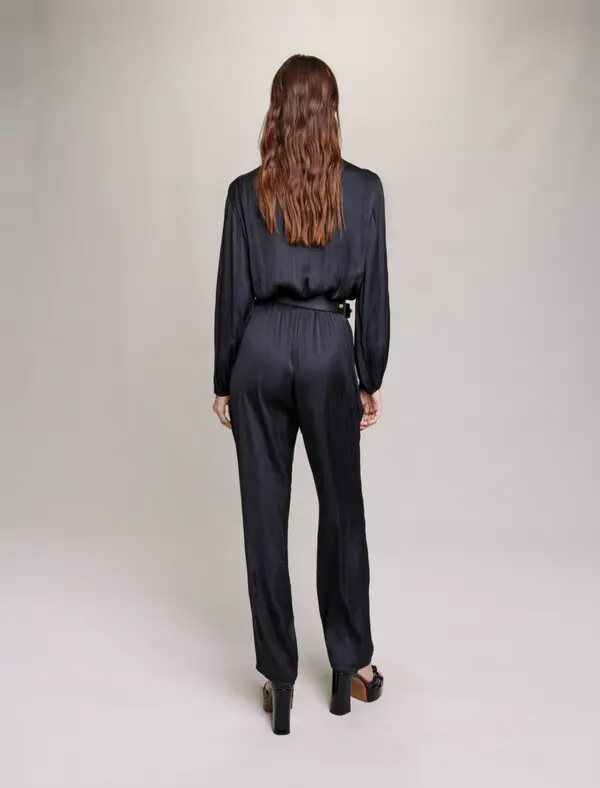 Maje Long Cinched Jumpsuit
