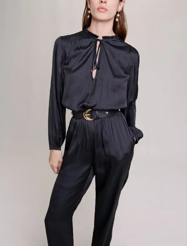 Maje Long Cinched Jumpsuit