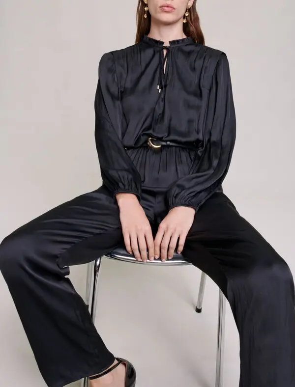 Maje Long Cinched Jumpsuit