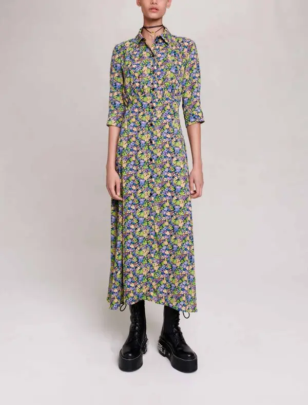 Maje Long Floral Dress