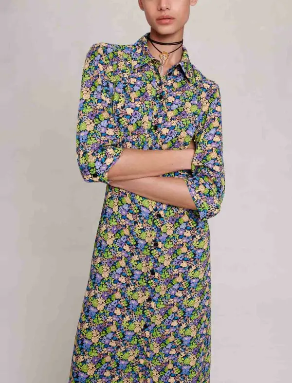 Maje Long Floral Dress