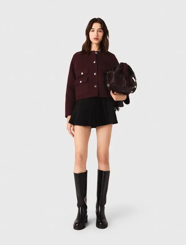 Maje Straight-fit Pleated Shorts - Black