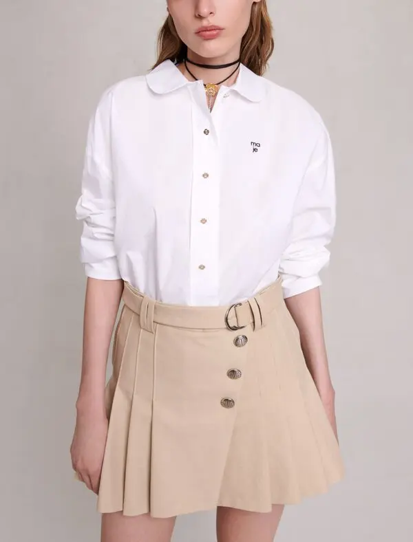Maje Pleated Mini-skirt - Beige