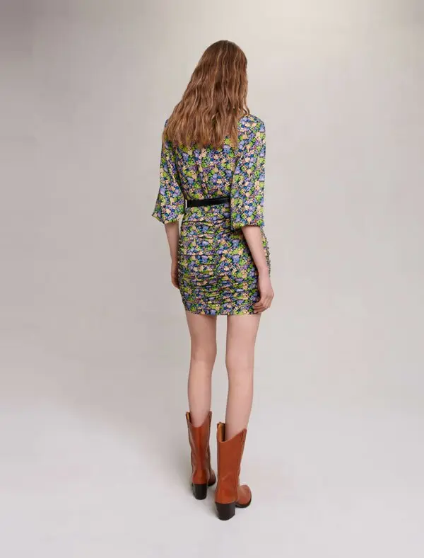 Maje Short Dress With Floral Print