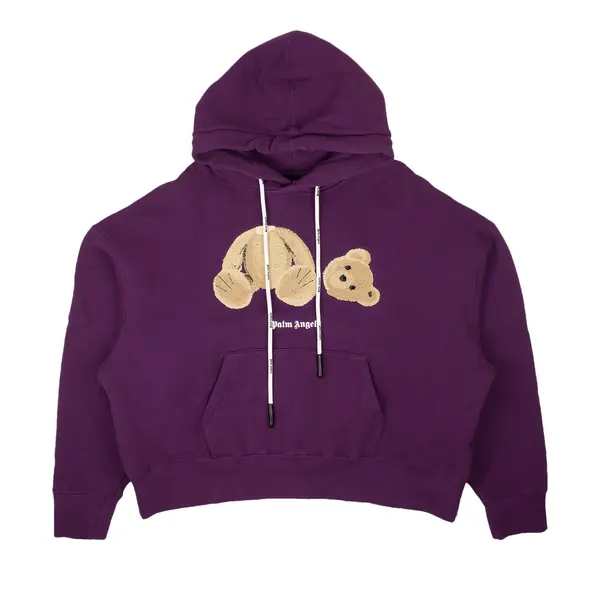 Palm Angels Bear Motif Hoodie - Purple