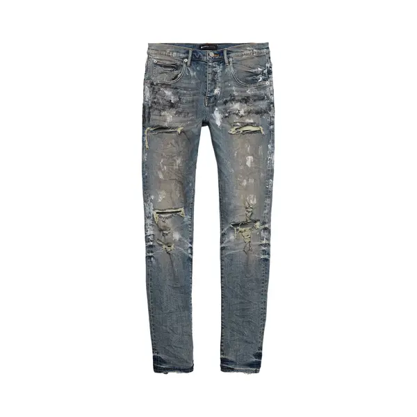PURPLE BRAND Worn Mid Destroy Jeans 'indigo