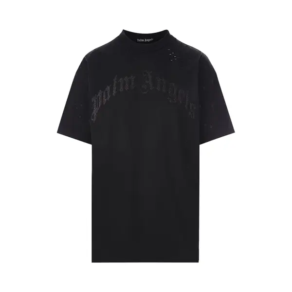 Palm Angels Glittered Logo Classic Tee