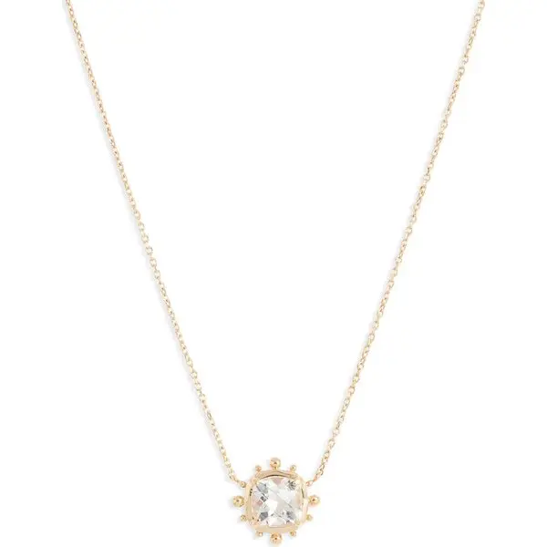 Anzie Dew Drop Avery White Topaz Pendant Necklace - Clear