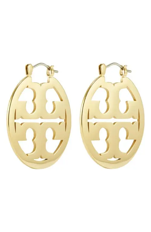 Tory Burch Logo Hoop Earrings