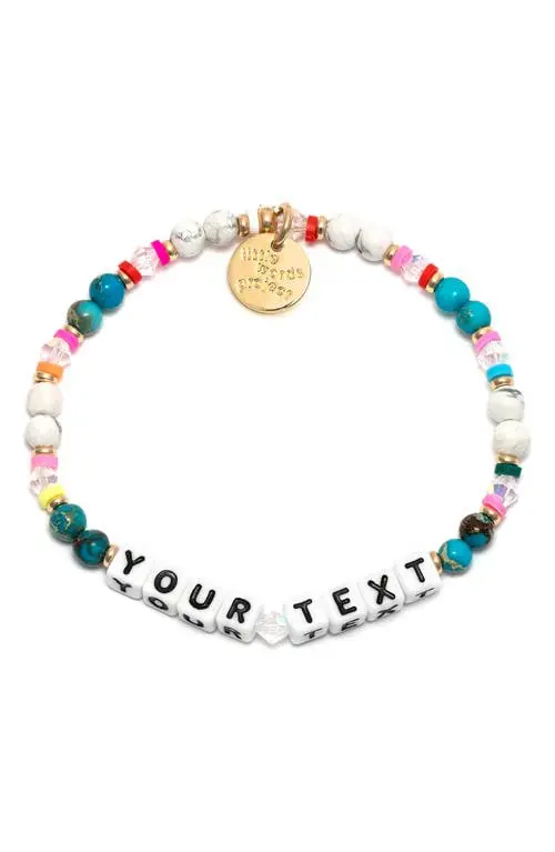 LITTLE WORDS PROJECT Custom Beaded Stretch Bracelet - White Multi