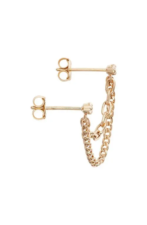 Zoe Chicco Diamond And Chain Double Stud Earring