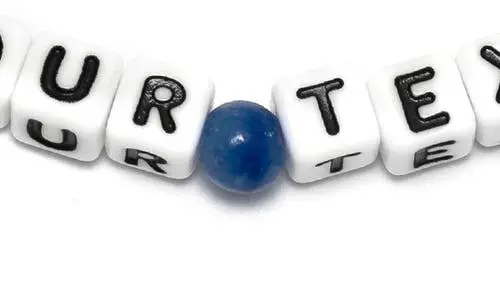 LITTLE WORDS PROJECT Bluestone Custom Beaded Stretch Bracelet - Blue White