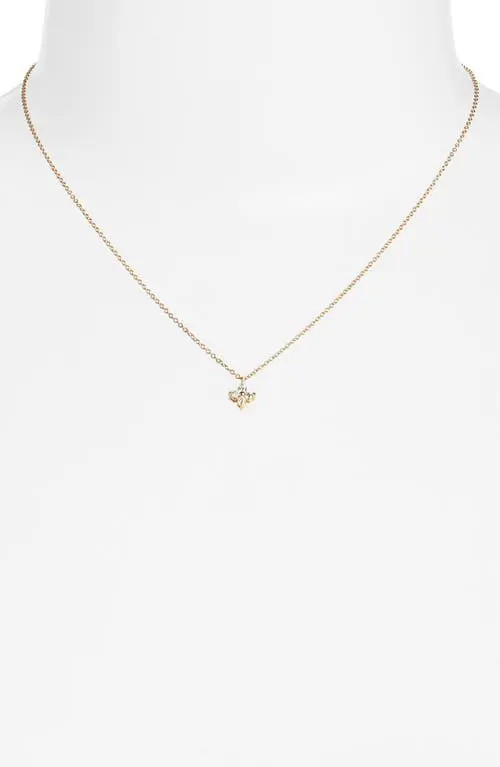 Zoe Chicco Diamond Flower Pendant Necklace - Yellow Gold