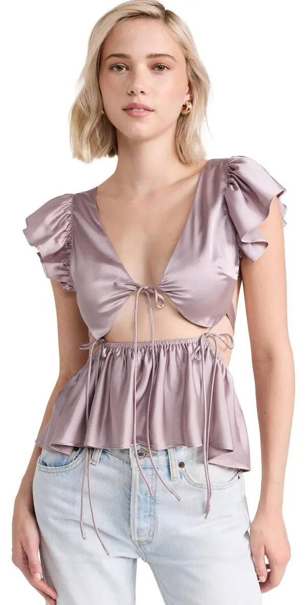 ALLINA LIU Tie Detailed Top