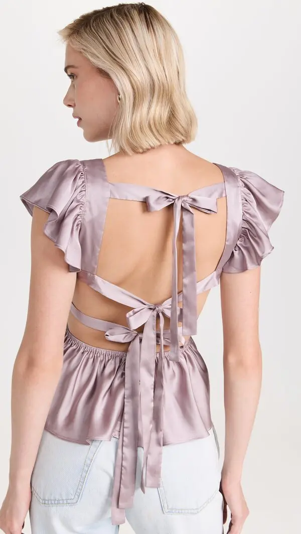 ALLINA LIU Tie Detailed Top