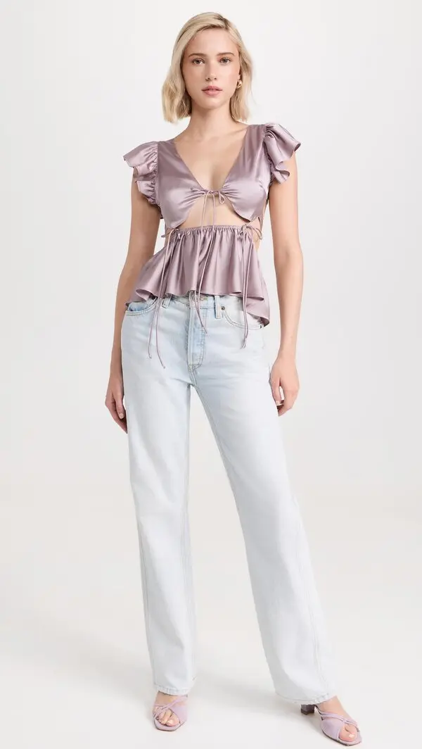 ALLINA LIU Tie Detailed Top