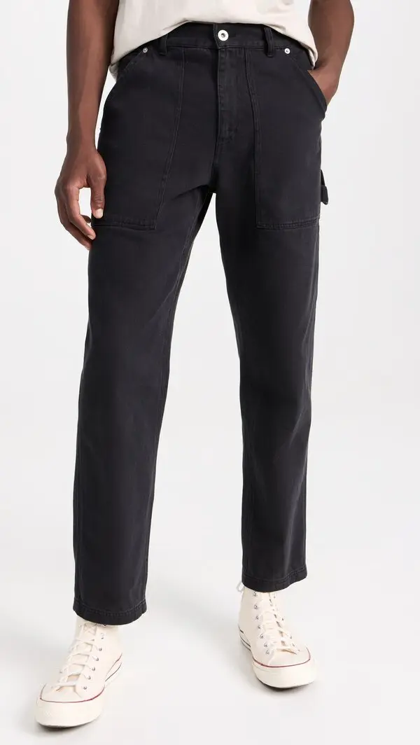 ALEX MILL Painter Pants In Recycled Denim - Washed Black