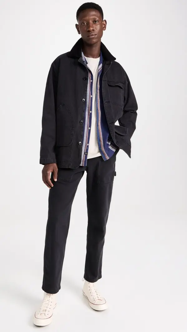 ALEX MILL Painter Pants In Recycled Denim - Washed Black