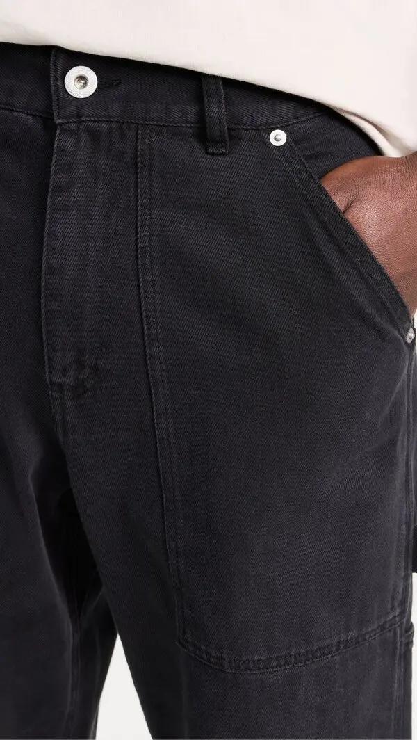 ALEX MILL Painter Pants In Recycled Denim - Washed Black