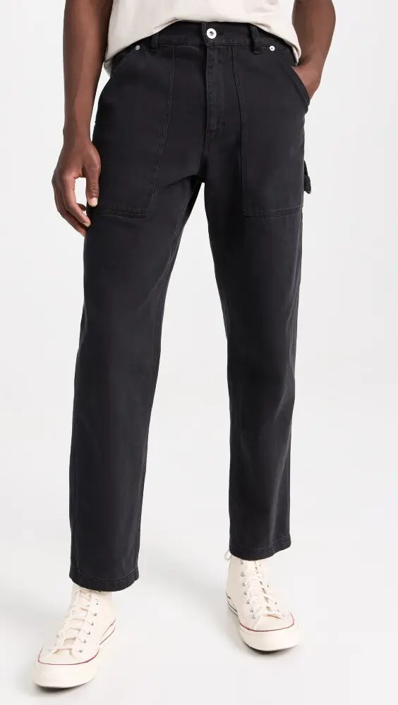 ALEX MILL Painter Pants In Recycled Denim - Washed Black