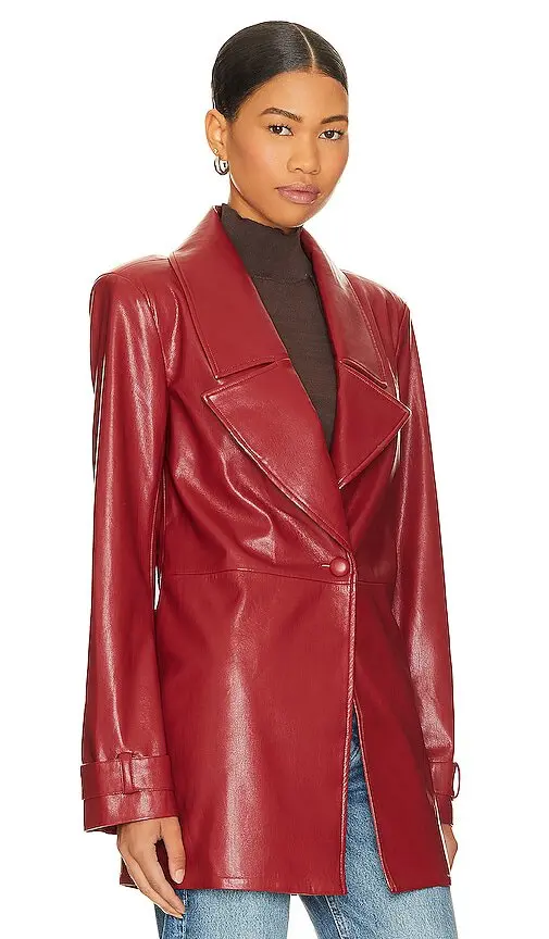 chinese dress ladies The Havana Vegan Leather Mini Dress in Timber | S main image 1