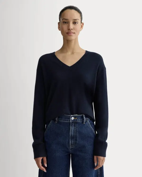 Everlane Classic V Sweater - Navy