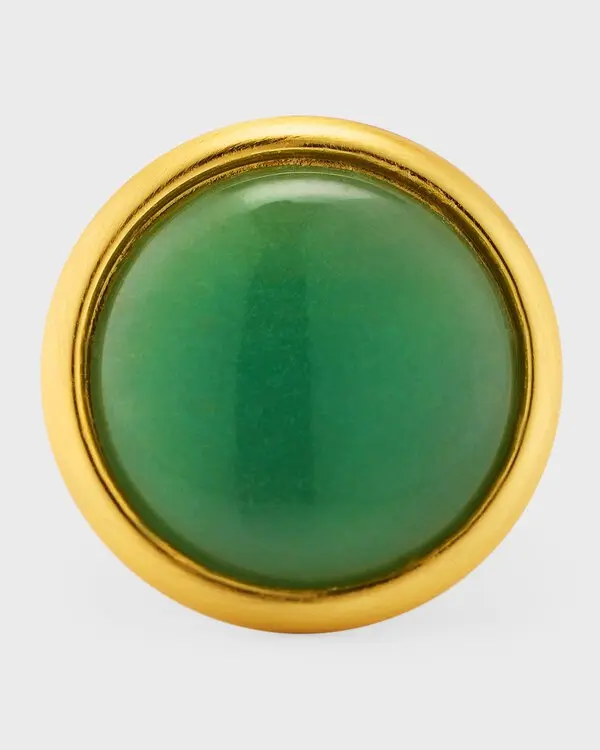 Nest Jewelry Brushed Gold-plated Ring - Green