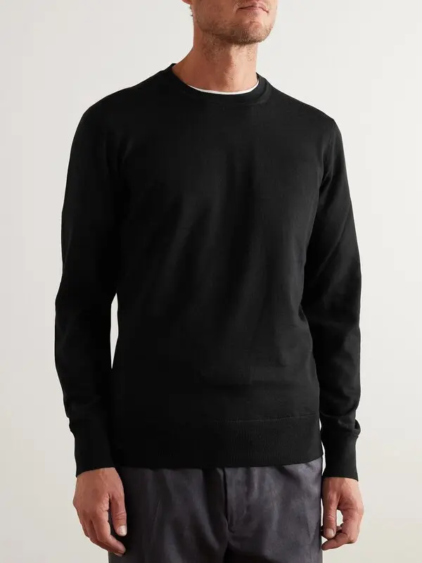 Mr P. Merino Wool Sweater - Black
