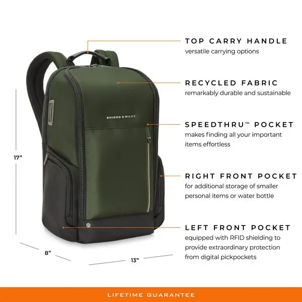 Briggs & Riley Hta Medium Widemouth Backpack - Green