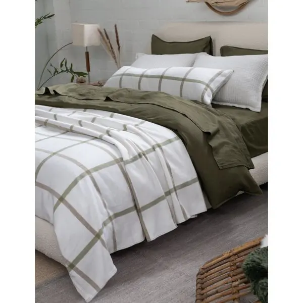 POM POM AT HOME Copenhagen Big Pillow - White/ Olive