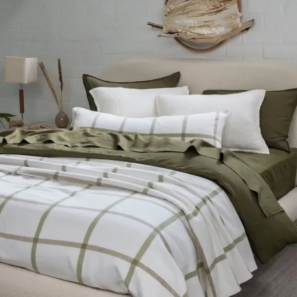 POM POM AT HOME Copenhagen Big Pillow - White/ Olive
