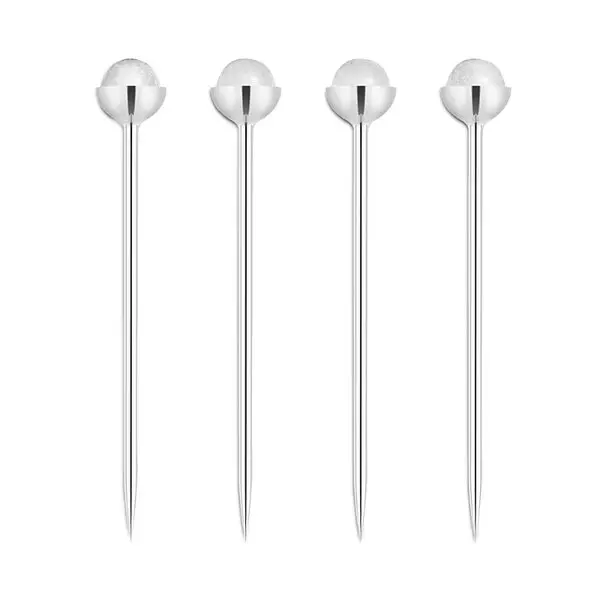 ANNA NEW YORK Hospitality Cocktail Picks, Set Of 4 - Silver/crystal
