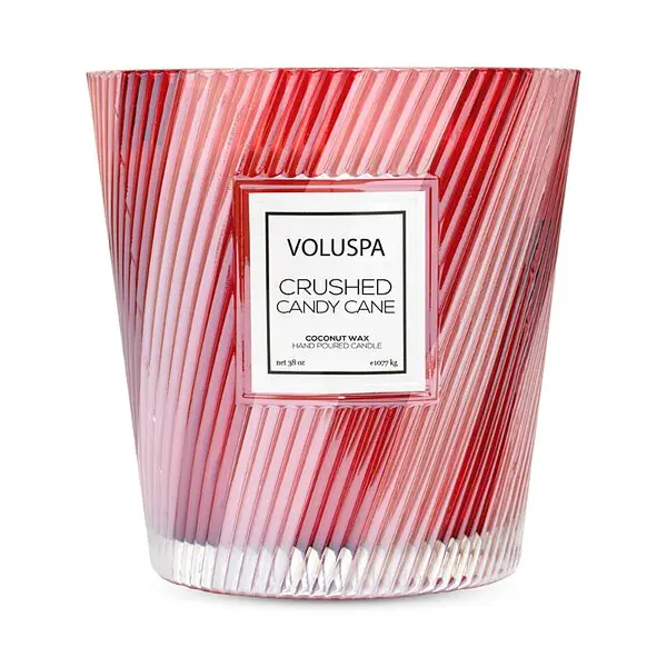 Voluspa Crushed 3-wick Hearth Candle, 38 Oz - Candy Cane