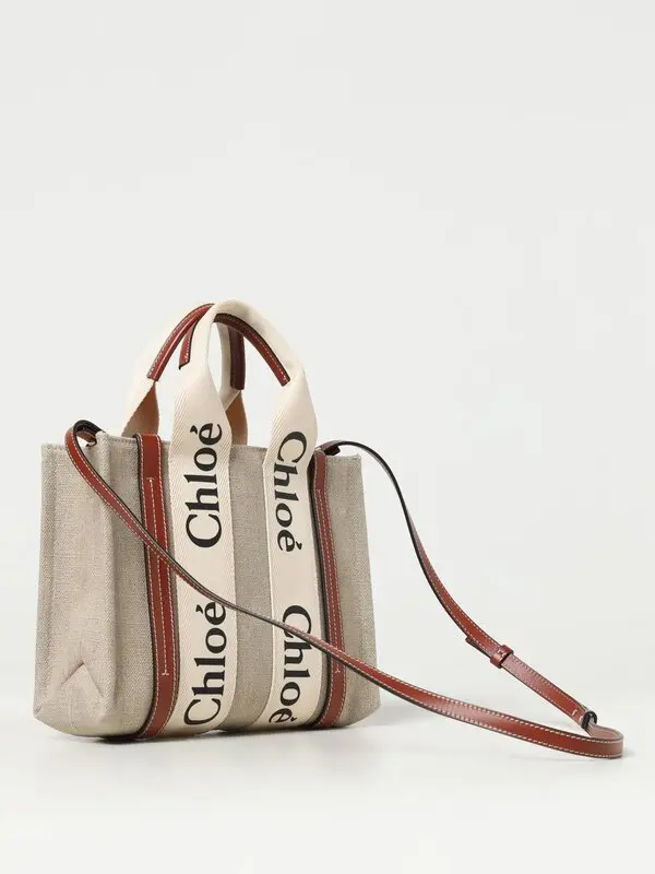 Chloé Canvas And Leather Handbag - Beige