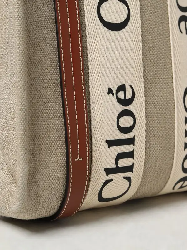 Chloé Canvas And Leather Handbag - Beige