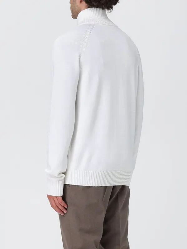 PAOLO PECORA Button-up Sweater With High Neck - Cream