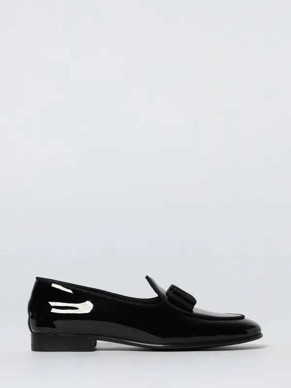 EDHEN MILANO Patent Leather Loafers With Bow Detailing