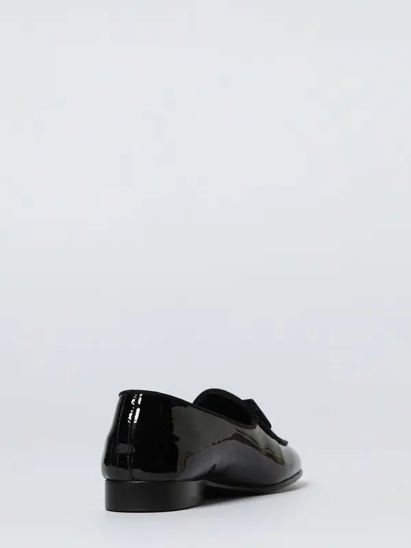EDHEN MILANO Patent Leather Loafers With Bow Detailing