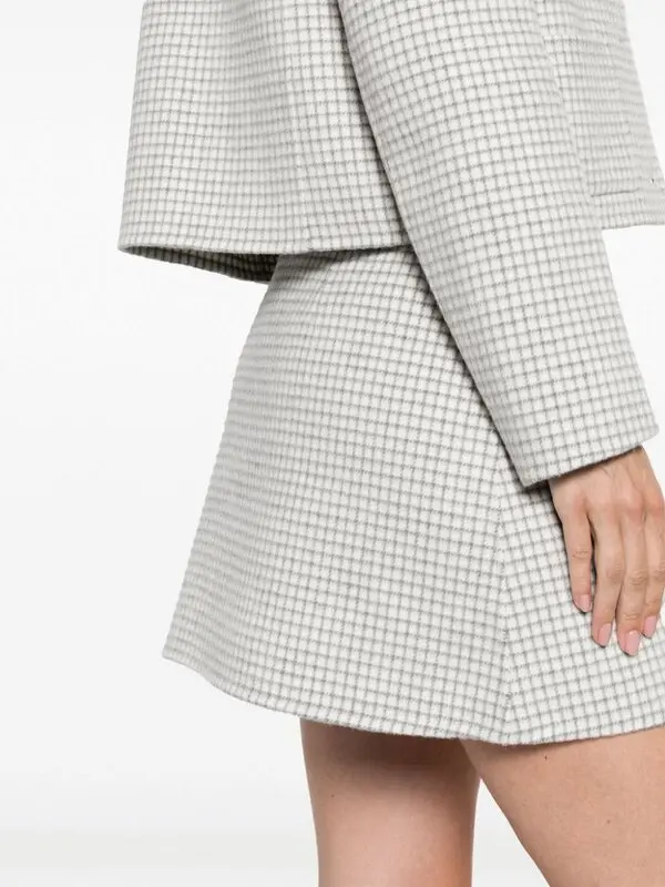 Theory Checked Wool Miniskirt