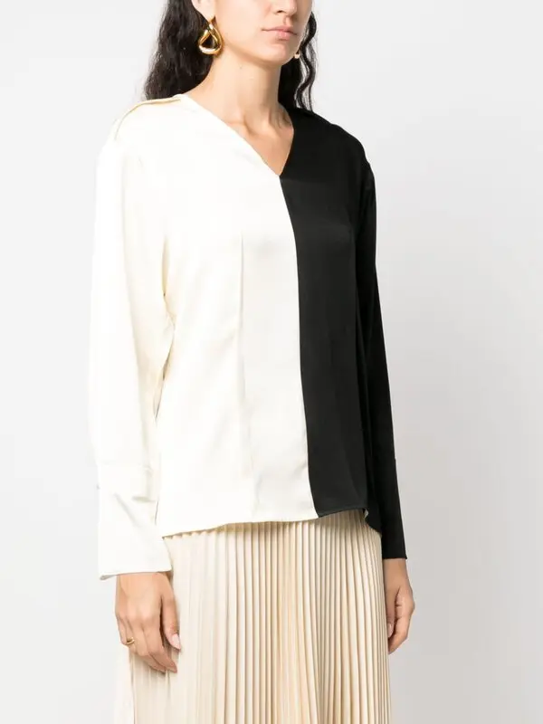 Victoria Beckham Colour-block V-neck Blouse