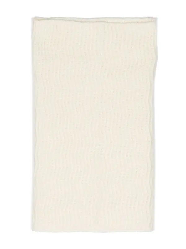 Filippa K Patterned-jacquard Knitted Scarf - White