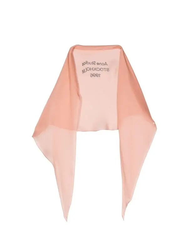 Acne Studios Logo-print Silk Scarf - Pink