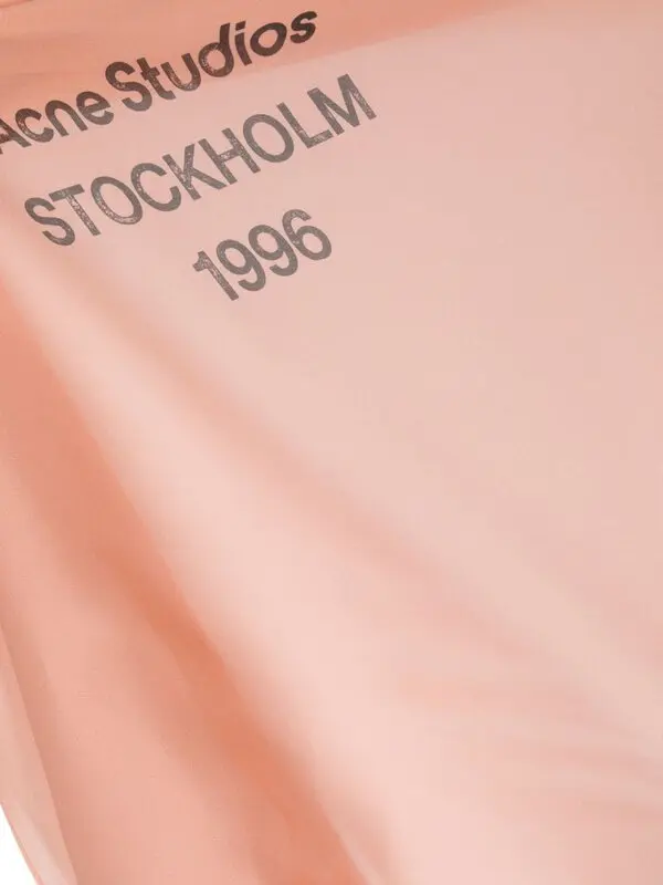 Acne Studios Logo-print Silk Scarf - Pink