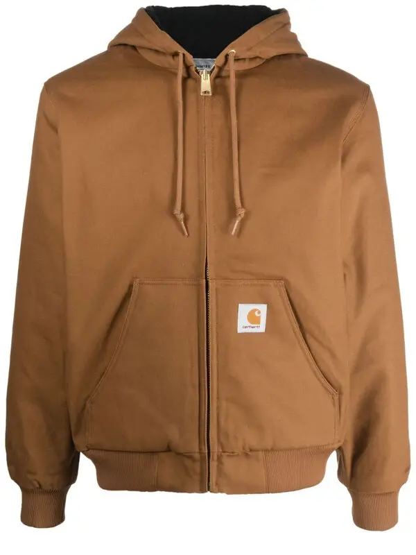 Carhartt Work In Progress Logo-patch Cotton Hooded Jacket