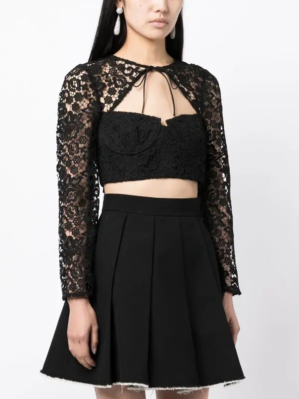 SELF-PORTRAIT Corded-lace Crop Top